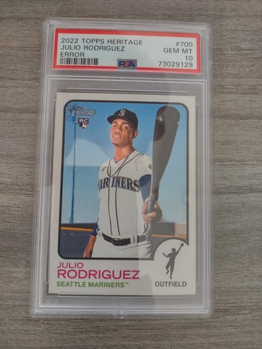 2022 Topps Heritage High Number Julio Rodriguez RC PSA 10 SSP ERROR ...