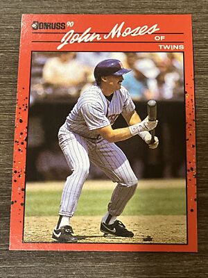 ERROR NO DOT 1990 DONRUSS BASEBALL CARD #590 JOHN MOSES TWINS PACK ...