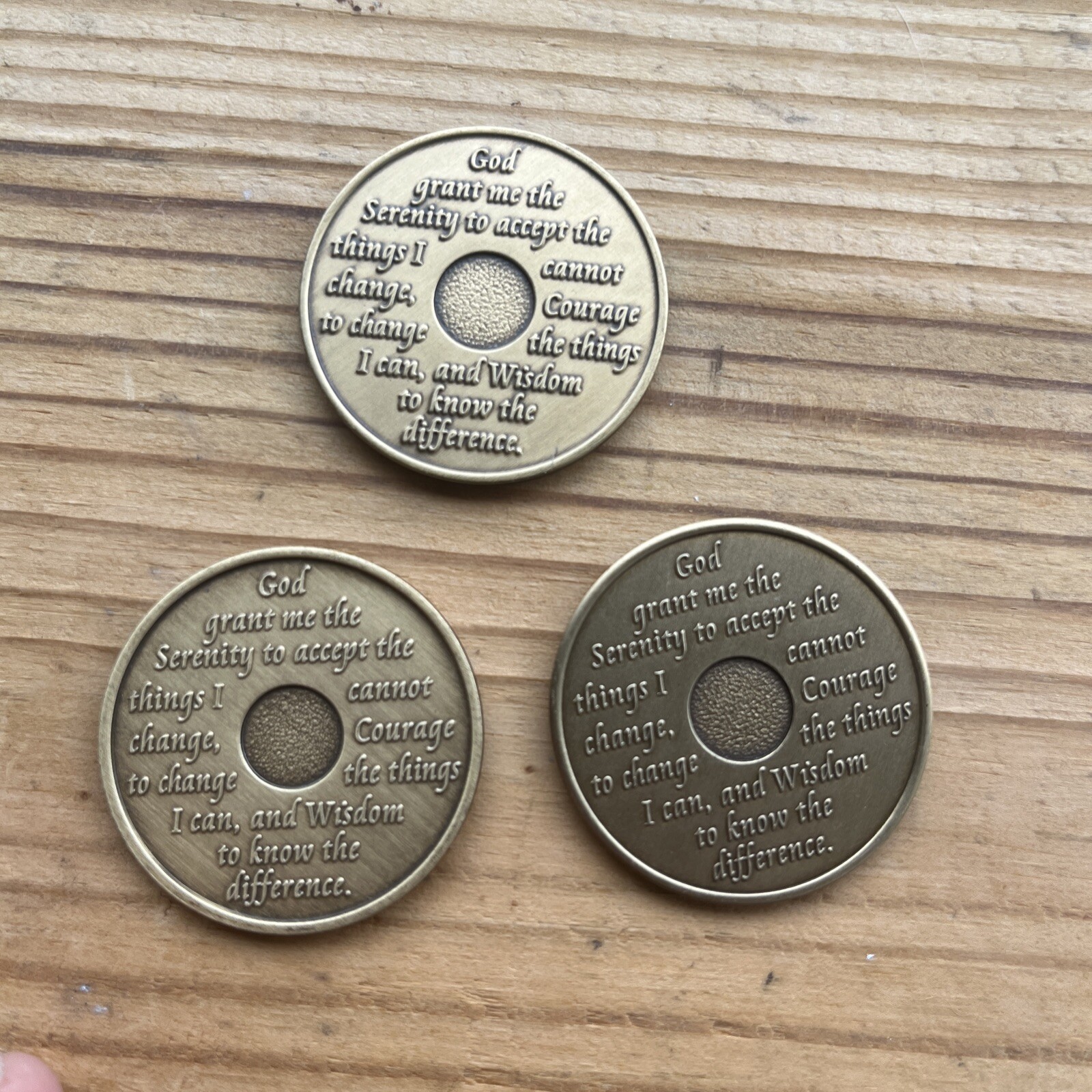 Vintage AA Alcoholics Anonymous Recovery Bronze Sobriety Coin Tokens ...