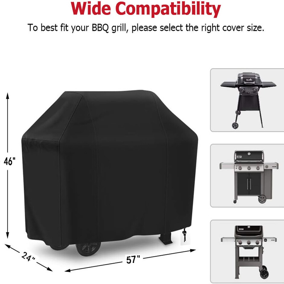 Barbecue Grill Cover 57 Inch Heavy Duty Waterproof Outdoor BBQ Gas UV ...