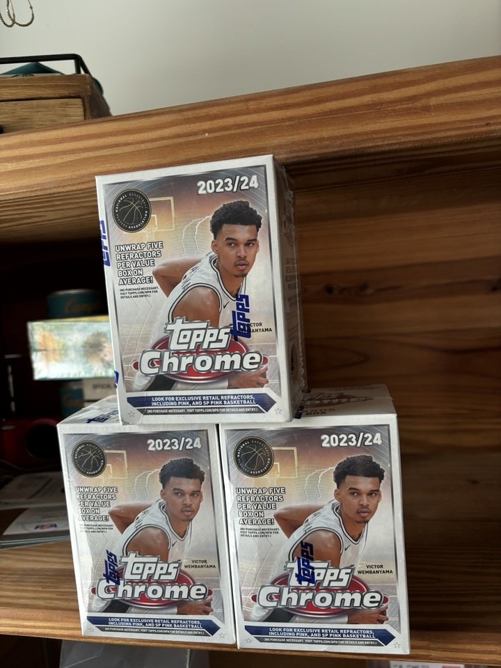 TOPPS CHROME NBA BLASTER BOX LOT OF THREE (3) BRAND NEW FACTORY SEALED ...