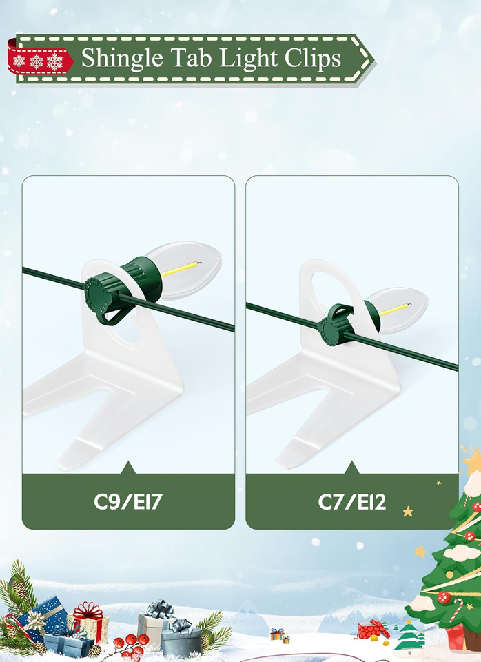 All in One Christmas Light Clips, Universal Gutter Hooks and Shingle ...