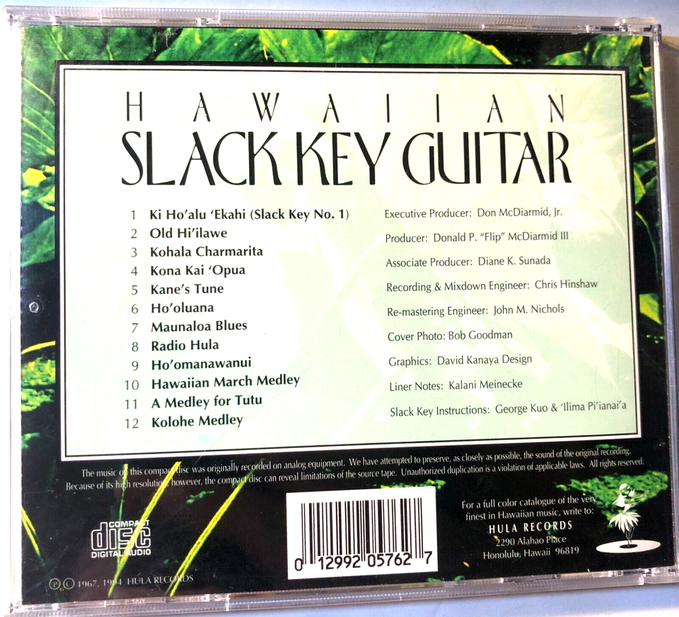 Hawaiian Slack Key Guitar by George Kuo (CD 1996 Hula Records) Hawaii ...