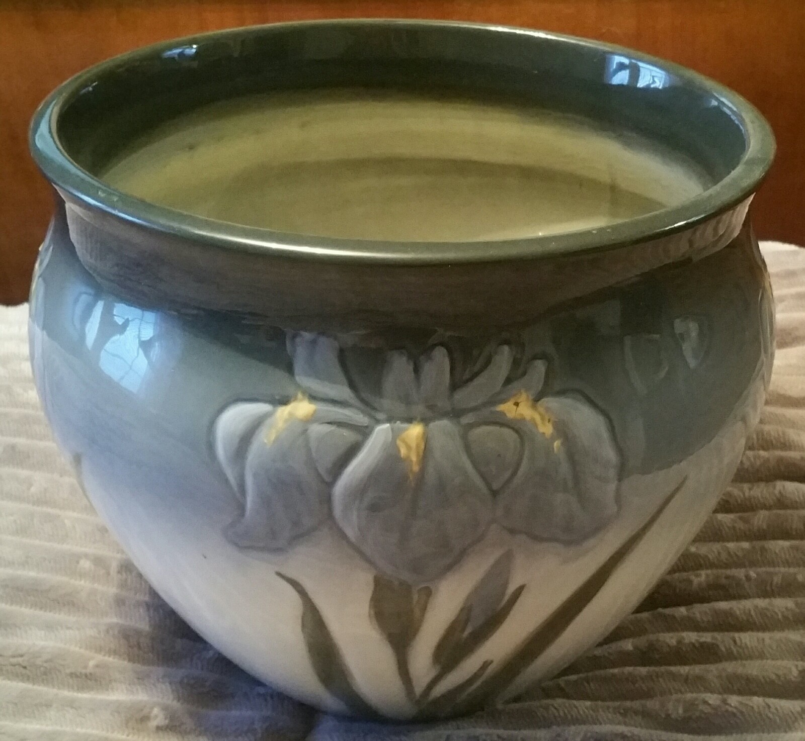 LARGE FACTORY MINT VINTAGE WELLER LIGHT EOCEAN ETNA ART POTTERY IRIS ...