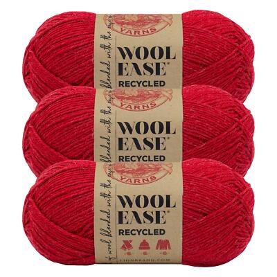 (3 Pack) Lion Brand Yarn 632-113S Wool-Ease Recycled Yarn, Red | eBay