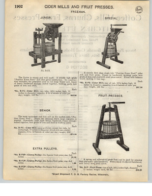 1926 PAPER AD Freeman Apple Cider Mill Wood Wooden Two 2 Tubs | eBay