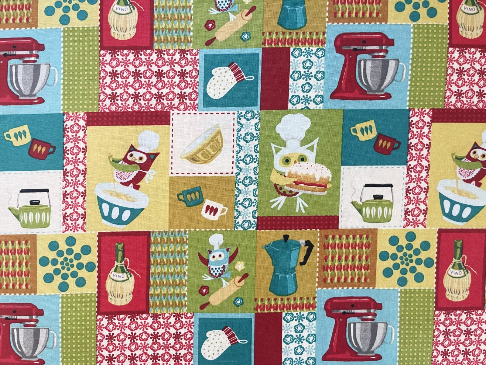 Cotton Quilt Fabric Owl Cook David Textiles,INC. by 1/2 Yard | eBay