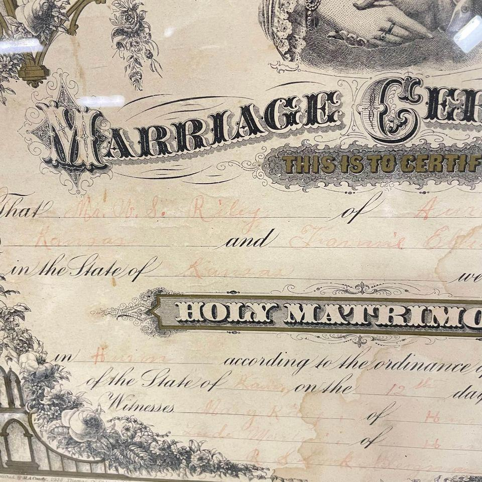 Kansas Marriage License Blank Form Wedding Certificate Online Fake To