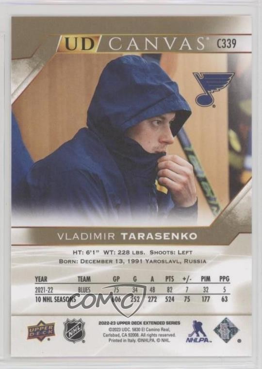 2022-23 Upper Deck Extended Series UD Canvas Vladimir Tarasenko #C339 ...