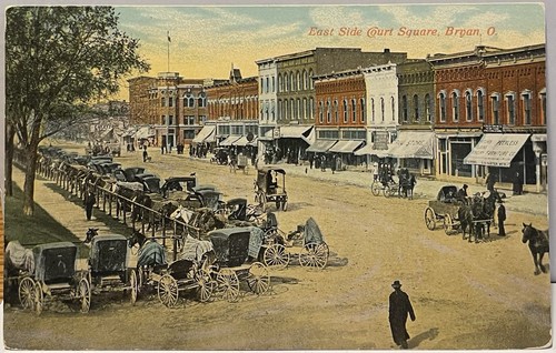 Old Bryan Ohio, East Side Court Square, Williams County, Postcard | eBay