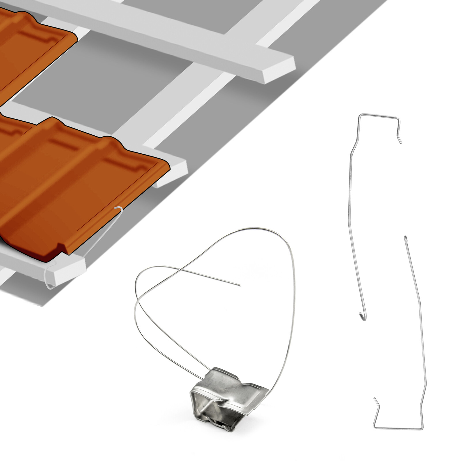 Storm Clip Roof Brick Clip Brackets 10 - 1000 Piece Side Folding Clip ...