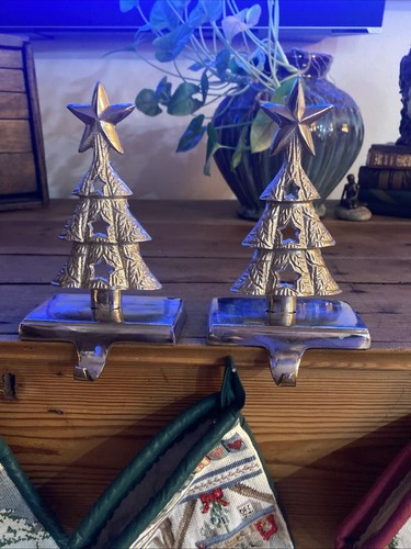 Silver Metal Star Stocking Hanger Mantel Sitter Holder Hook Christmas Home Decor | eBay