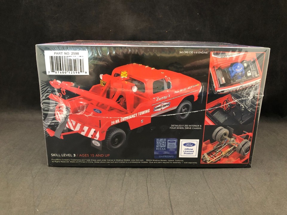 Moebius 1972 Ford F-350 4x4 Tow Truck 1:25 Scale Plastic Model Kit 2598 ...