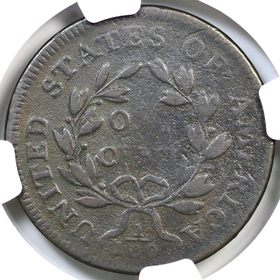 1797 S-132 R-5+ NGC Fine Details Stemless Wreath Draped Bust Large Cent ...