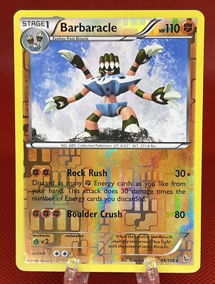 Pokémon TCG Barbaracle 49/106 Reverse Holo Rare X&Y Flashfire XY ...