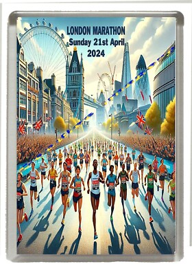London Marathon 2024 Fridge Magnet Jumbo 90mm x 60mm Size | eBay UK