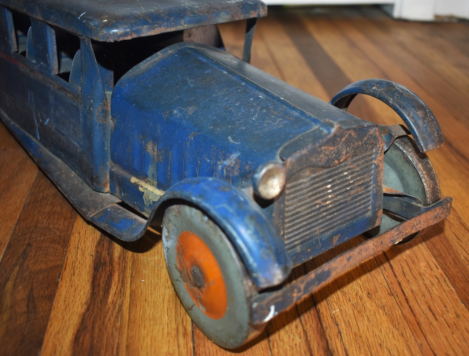 Vintage 1920s COR COR Pressed Steel Blue Toy BUS | eBay