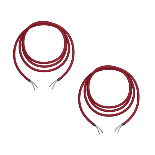 2x câble textile 3m rouge vin 2 x 0,75 mm² H03VV-F gaine textile | eBay
