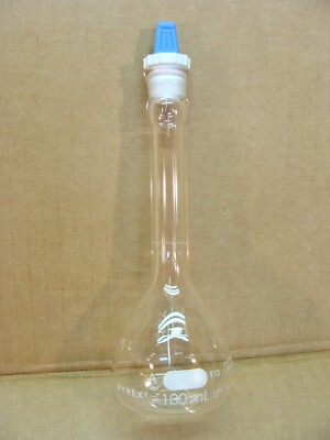 NEW Pyrex No 5642 100mL glass volumetric flask w/ stopper 100 mL 5642 ...