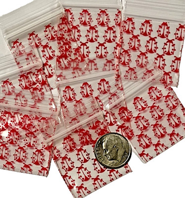 200 Red Ladybugs Apple Baggies 1.25 x 1.25" mini zip bags 125125 | eBay