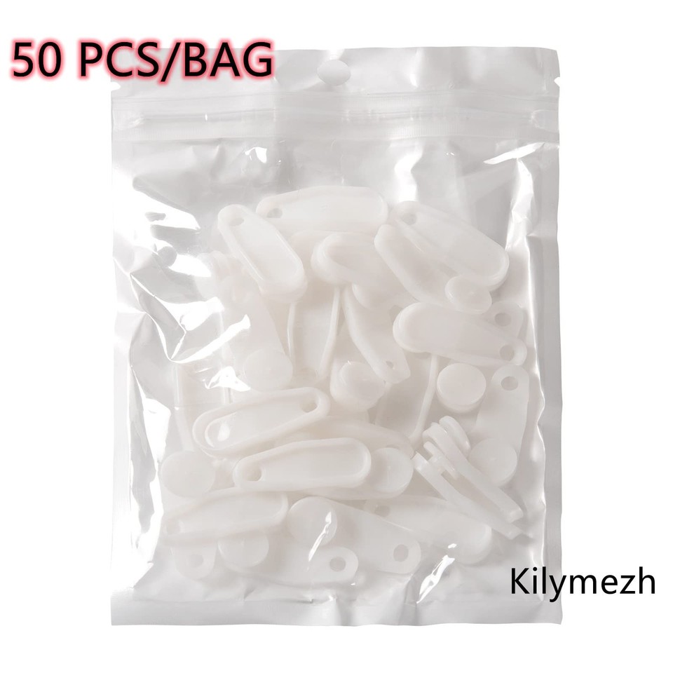 White Traverse Rod Slides Curtain Track Glider Hooks for Curtains(50 ...