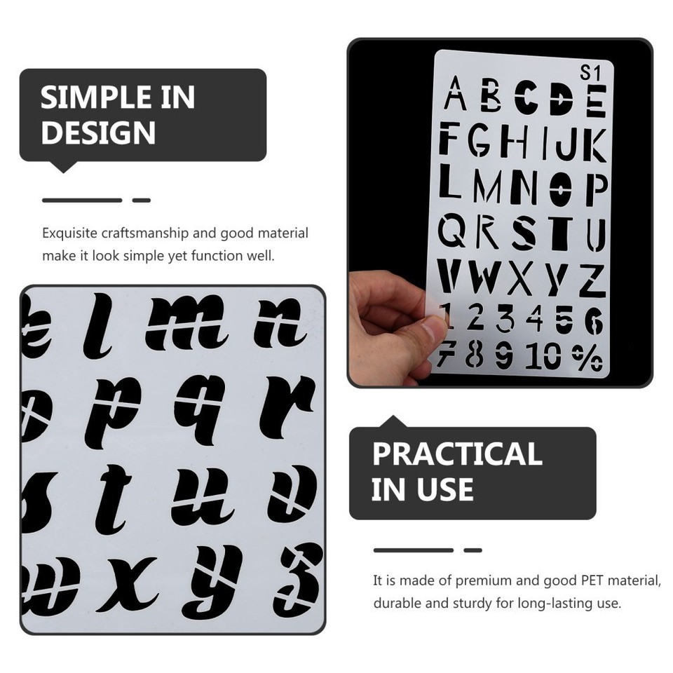 24 Sheets English Letter Stencil Hollow Painting Templates for Metal ...