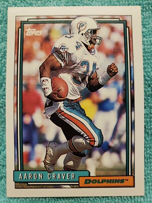 1992 TOPPS AARON CRAVER #317 MIAMI DOLPHINS | eBay