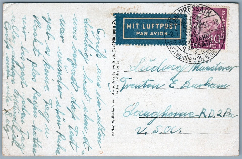 PRESSATH GERMANY STREET SCENE VINTAGE REAL PHOTO POSTCARD RPPC w/ STAMP ...