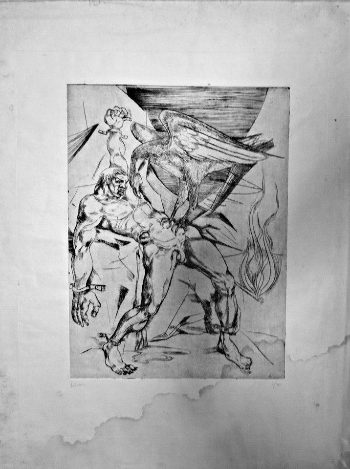 Prometheus Chained 1834 Steel Engraving Victorian Art Greek Mythology ...