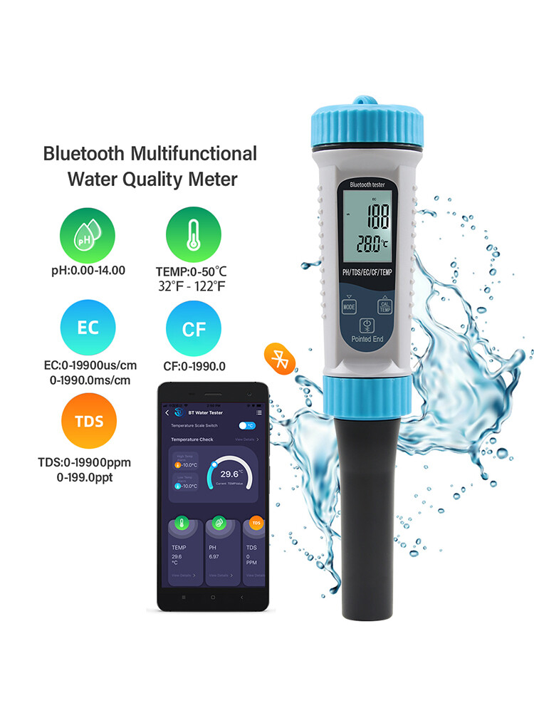 Digital BT PH Meter Water Quality Analyzer APP Control for Drinking ...