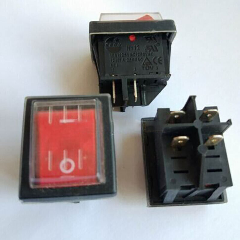1PCS KEDU HY12 4Pins 12A 250VAC Rocker Switch With Waterproof Cover | eBay