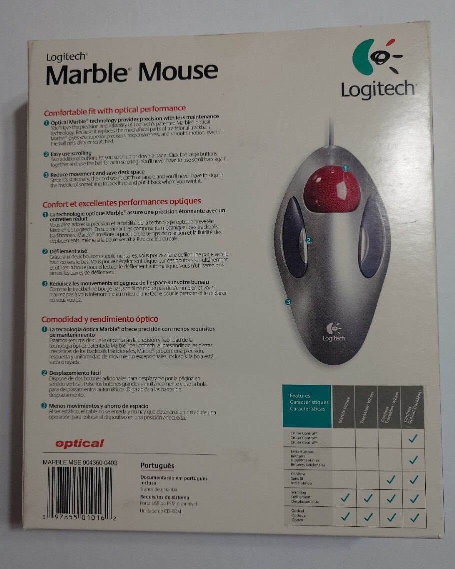 Logitech Marble Wired Mouse - 904360-0403 for sale online | eBay