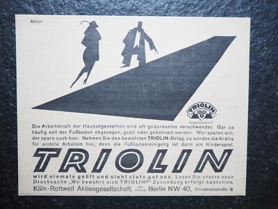 Triolin , Fußboden , Belag , Berlin , Alte Reklame , 1925 , (R) | eBay