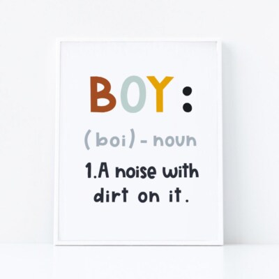 Boy Definition Words High Quality Wall Art Poster Kids Children ...