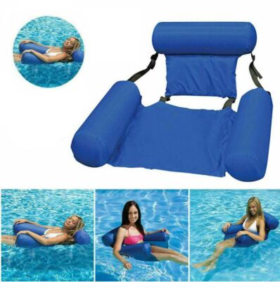 Foldable Pool Seat Floating Chair Inflatable Lounge Chairs Water Lazy ...