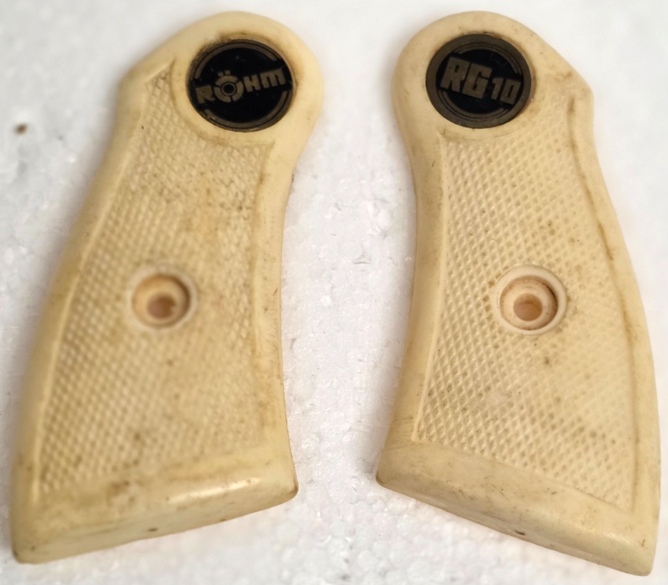 Factory Original Rohm RG 10 Factory Ivory Plastic Checkered Grips RG-10 ...