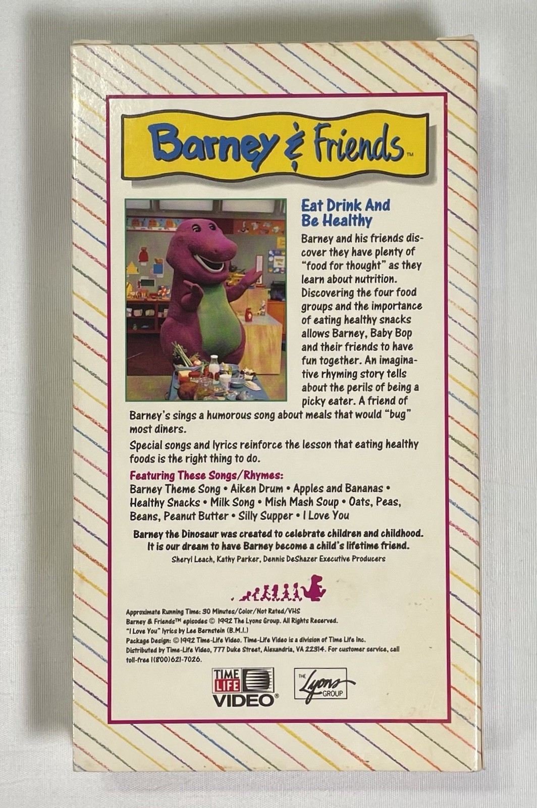 Barney & Friends Eat, Drink And Be Healthy VHS, 1992 Time Life PBS Kids ...