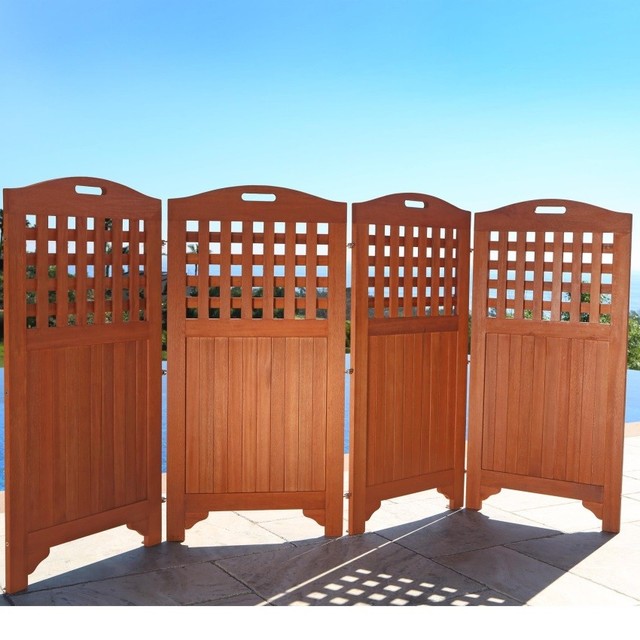 VIFAH V163 48 Outdoor Acacia Privacy Screen With 4 Panels for sale ...