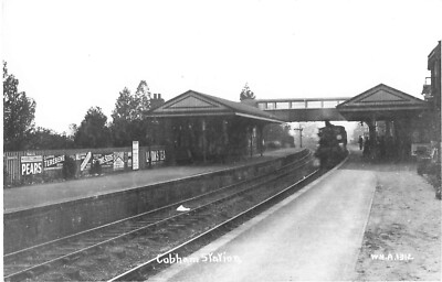 Vintage Trains - Cobham railway station Black & White Photograph (Z3 ...