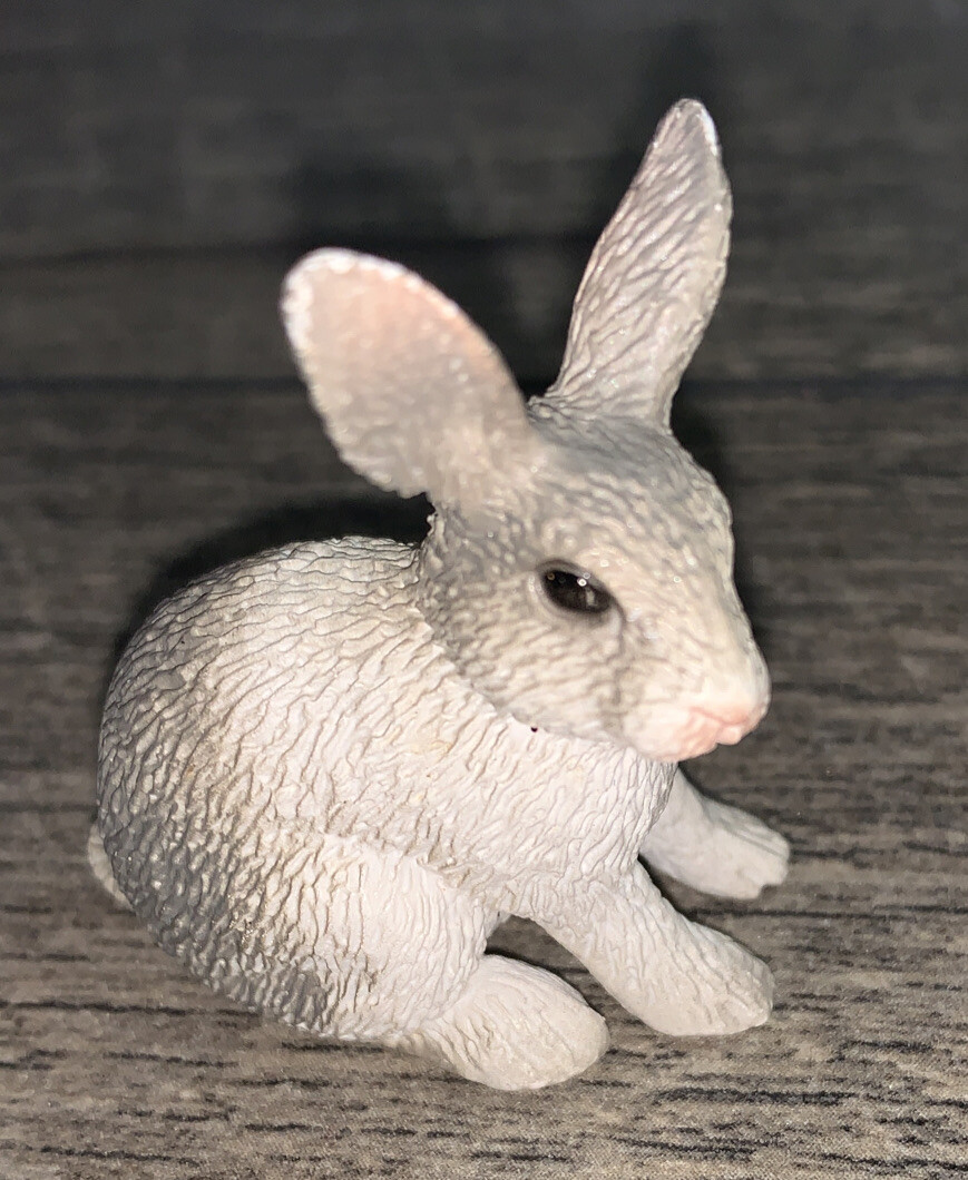 Schleich Bunny Grey RABBIT 2010 BARN YARD Cake Top Toy Figure 1.5" Farm ...