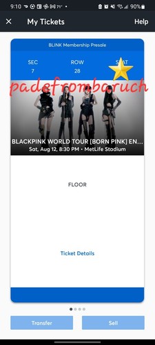 (2x) BLACKPINK ENCORE Sec 7 Floor Tickets New York New Jersey METLIFE 8 ...