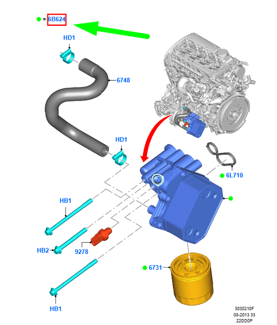Ford TRANSIT Mk4 Oil Cooler ASSY 2132516 Bk2q-6b624-ce Genuine for sale ...