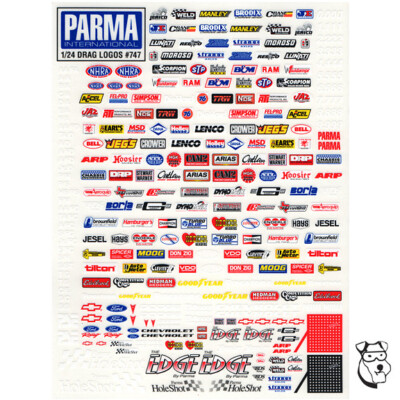 PARMA #747 - 1/24 Slot Car DRAG RACING Sticker Decal Sheet 6"x8" - Mid ...
