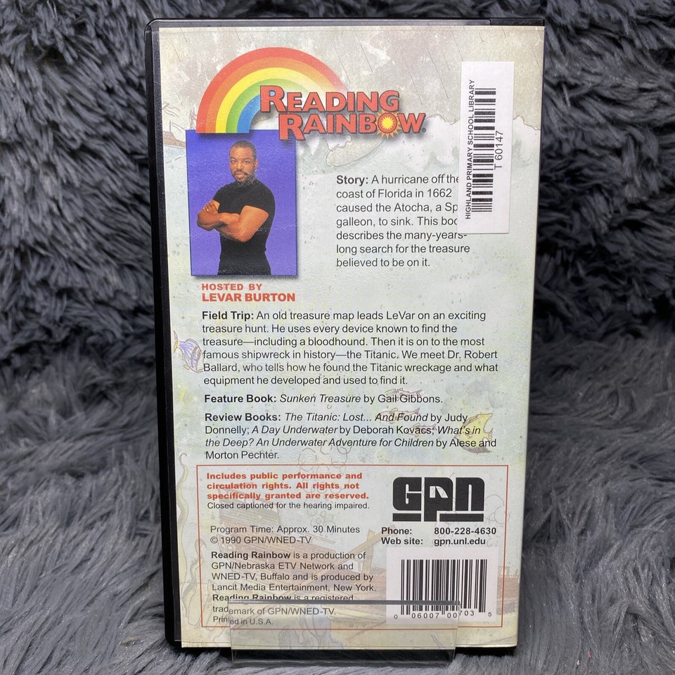 Reading Rainbow: Sunken Treasure VHS Tape LeVar Burton PBS Educational ...