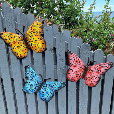 BIG SIZE OUTDOOR GARDEN LARGE METAL BUTTERFLY WALL ART DECORATION ...