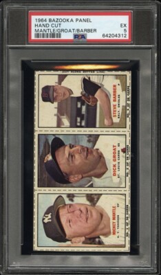 1964 Bazooka Panel Groat-Barber-Mickey Mantle PSA 5 Vintage Baseball ...
