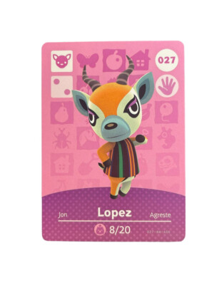 Lopez 027 Animal Crossing Amiibo Card AUTHENTIC Series 1 Pack Fresh ...