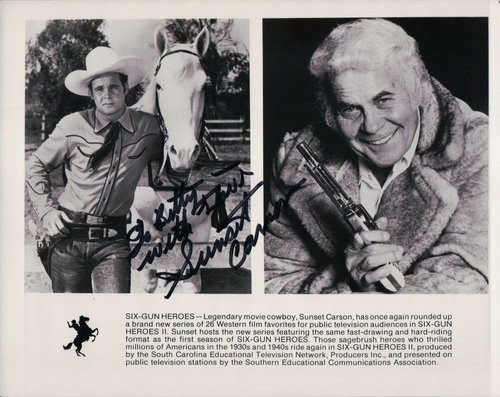 Autographed 8x10 Photo Sunset Carson American B-western star | eBay