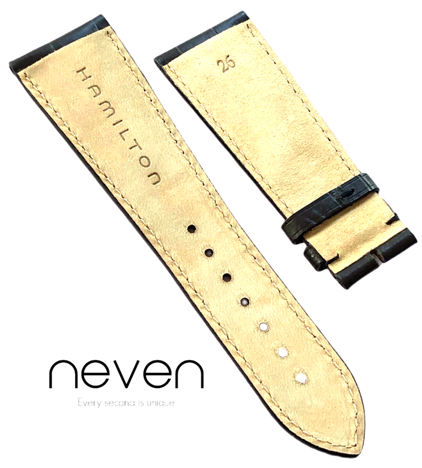 HAMILTON - BRACELET - GENUINE LEATHER - BLACK - 26X20MM | eBay