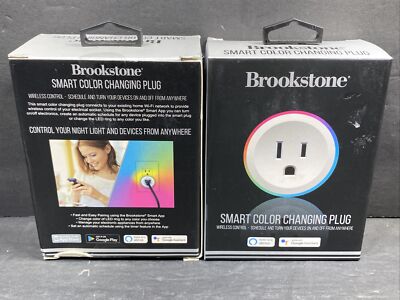 2 Brookstone 10A Single Color Changing Smart Plug Outlet Works w Alexa ...